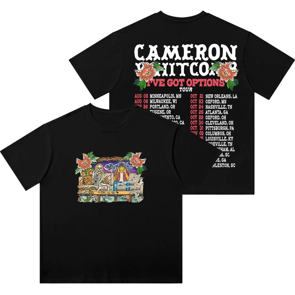 Cameron Whitcomb I've Got Options Tour Merch Wash T-Shirts Cotton Short ...