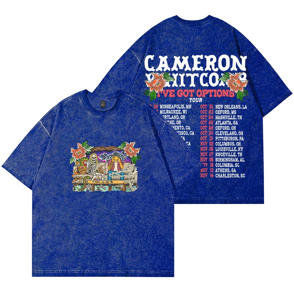 Cameron Whitcomb I've Got Options Tour Merch Wash T-Shirts Cotton Short ...