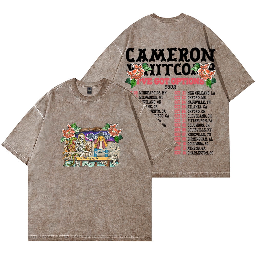 Cameron Whitcomb I've Got Options Tour Merch Wash T-Shirts Cotton Short ...