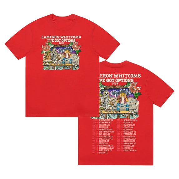 Cameron Whitcomb I've Got Options Tour T-shirt Crewneck Short Sleeve ...