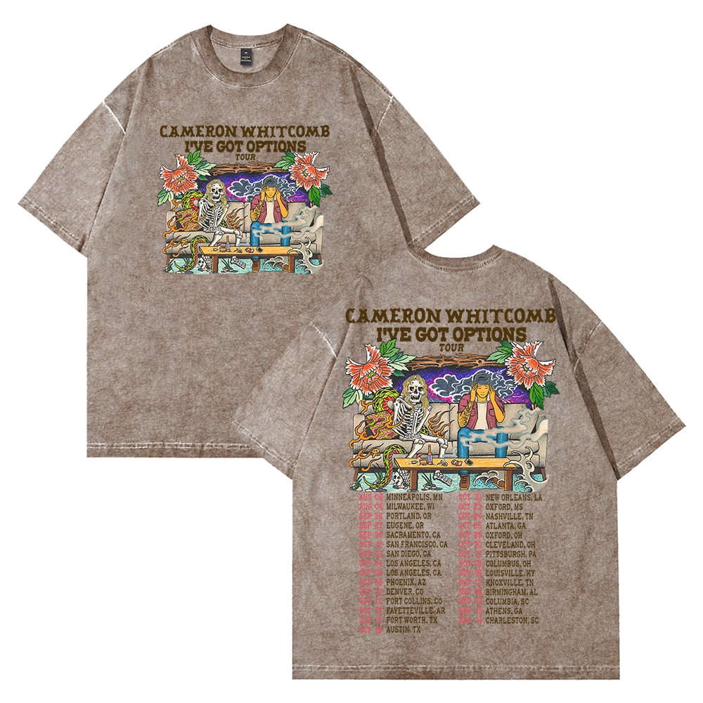 Cameron Whitcomb I've Got Options Tour Washed T-shirt Crewneck Short ...