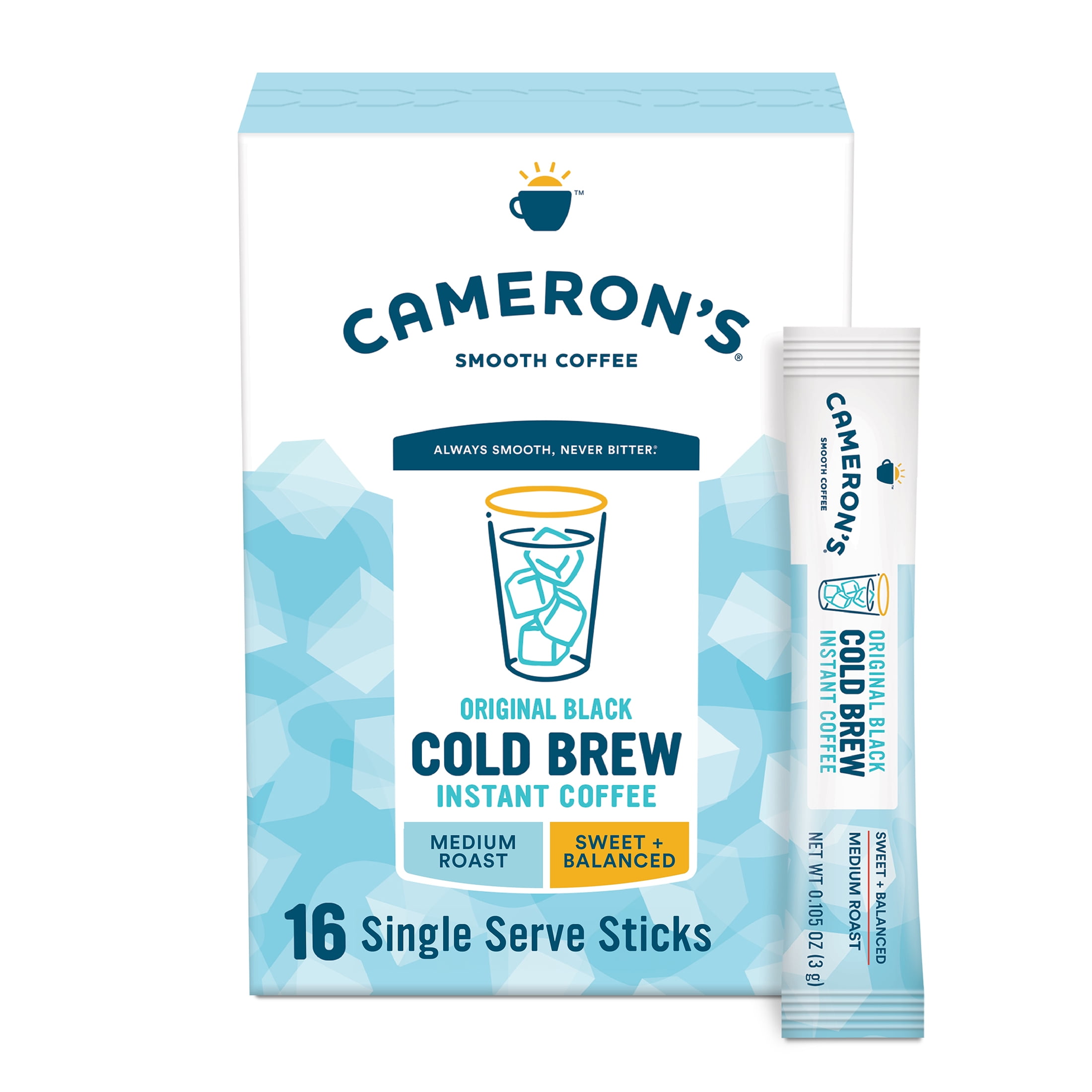Cameron's Coffee Cold Brew Instant Coffee Single Serve, 16 - 0.105 oz ...