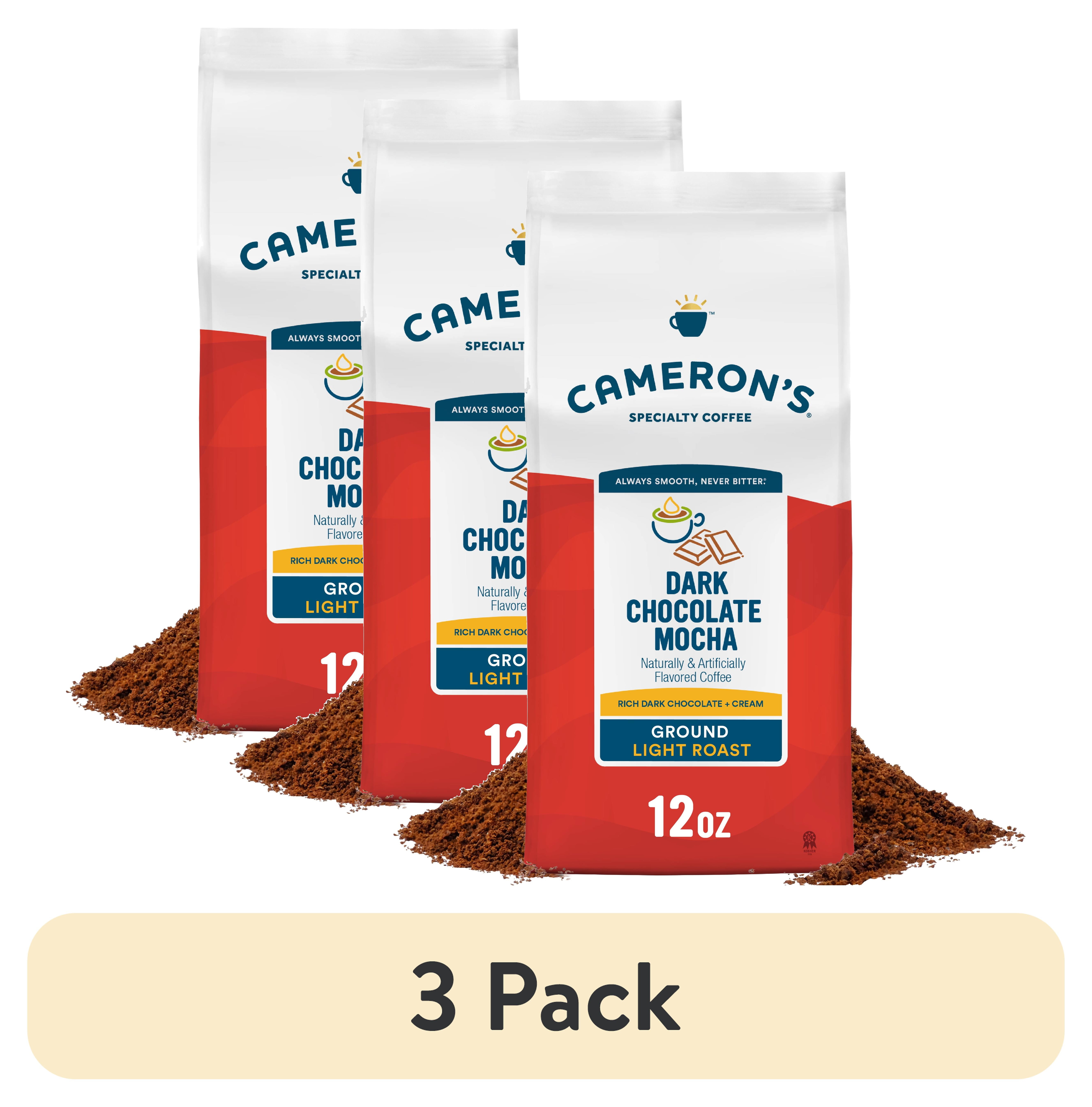 (3 pack) Cameron's Coffee Dark Chocolate Mocha Ground Coffee, Light ...