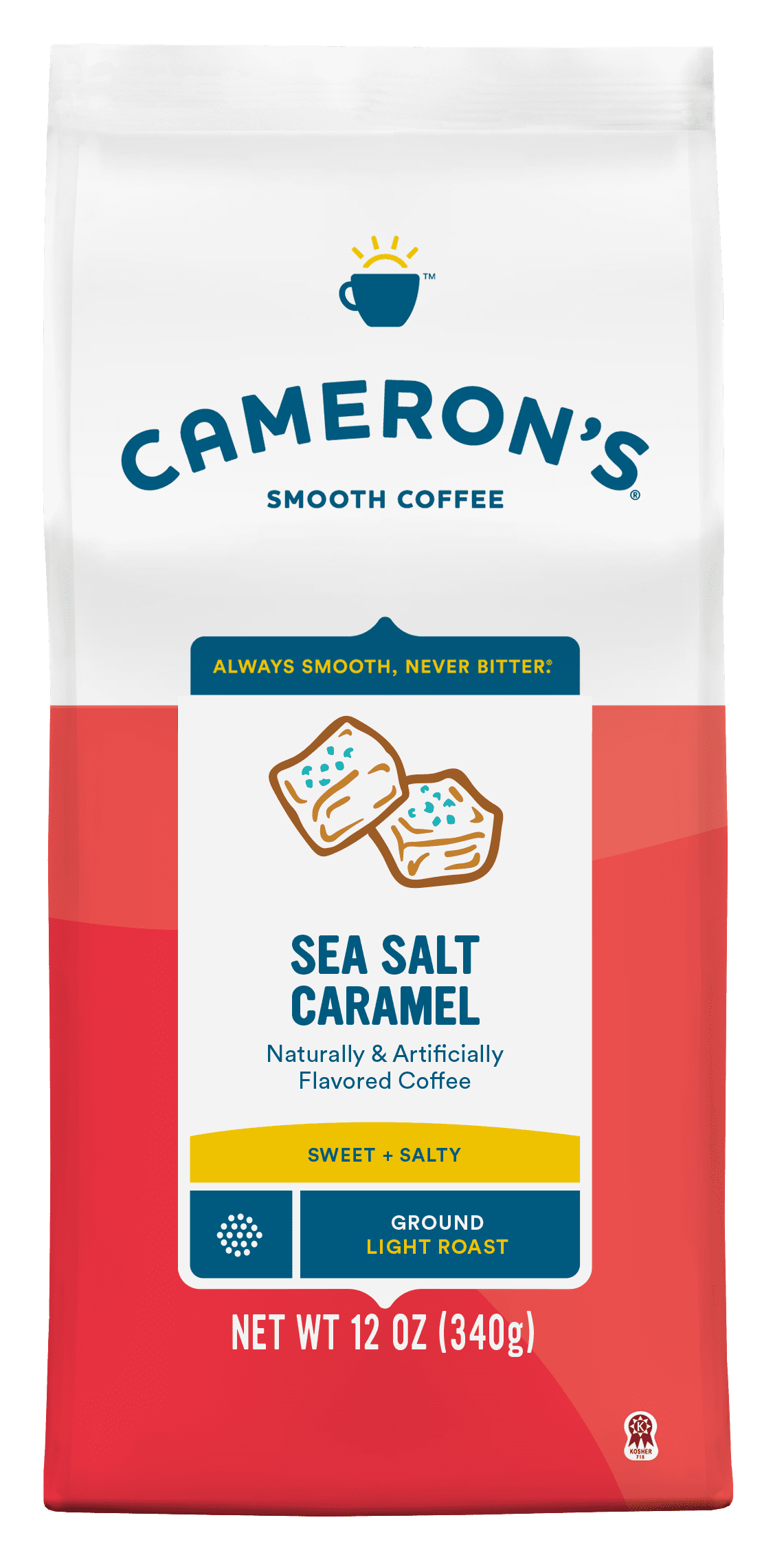 Cameron's Coffee Flavored Sea Salt Caramel Ground Coffee, Light Roast ...