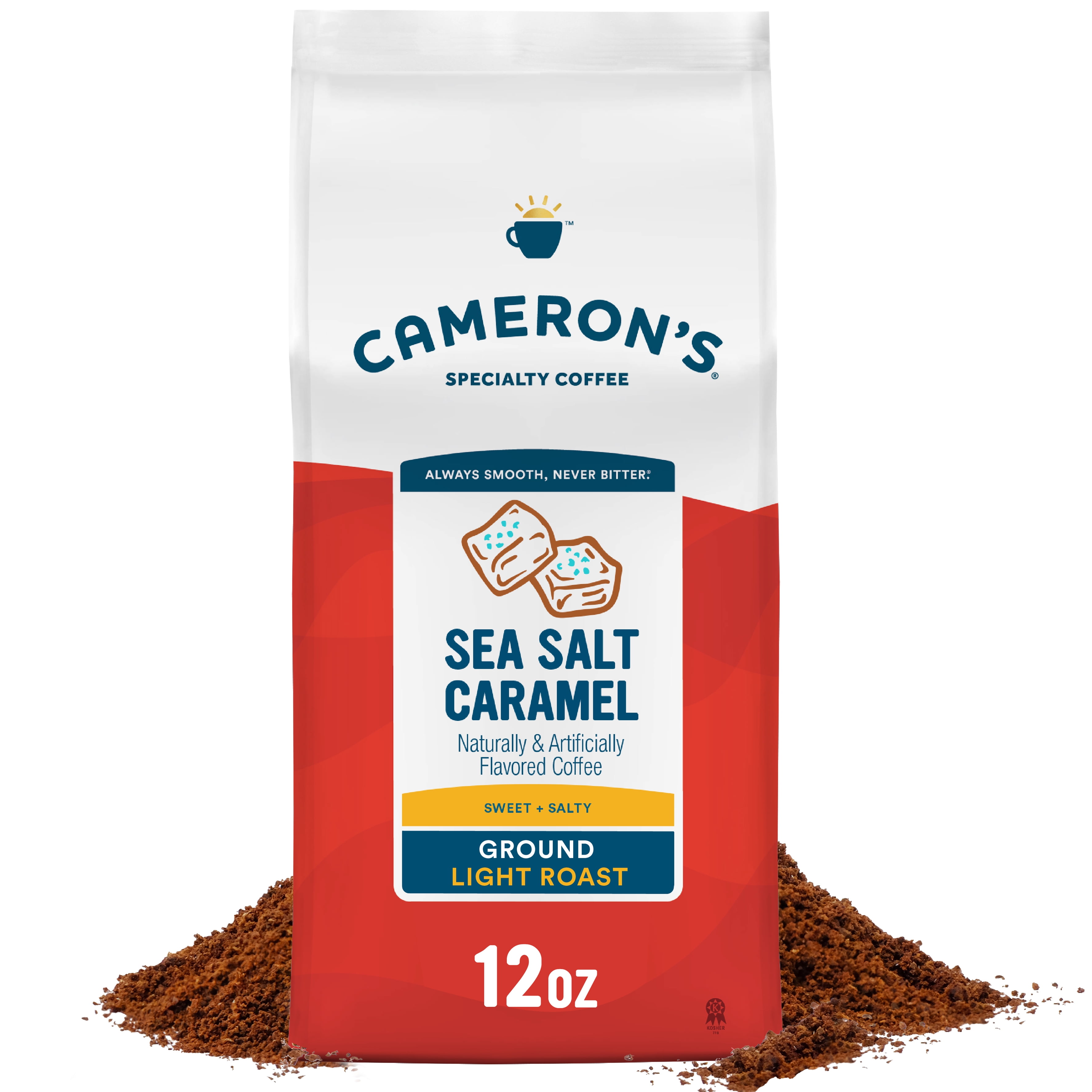 Cameron's Coffee Flavored Sea Salt Caramel Ground Coffee Light Roast 12 ...