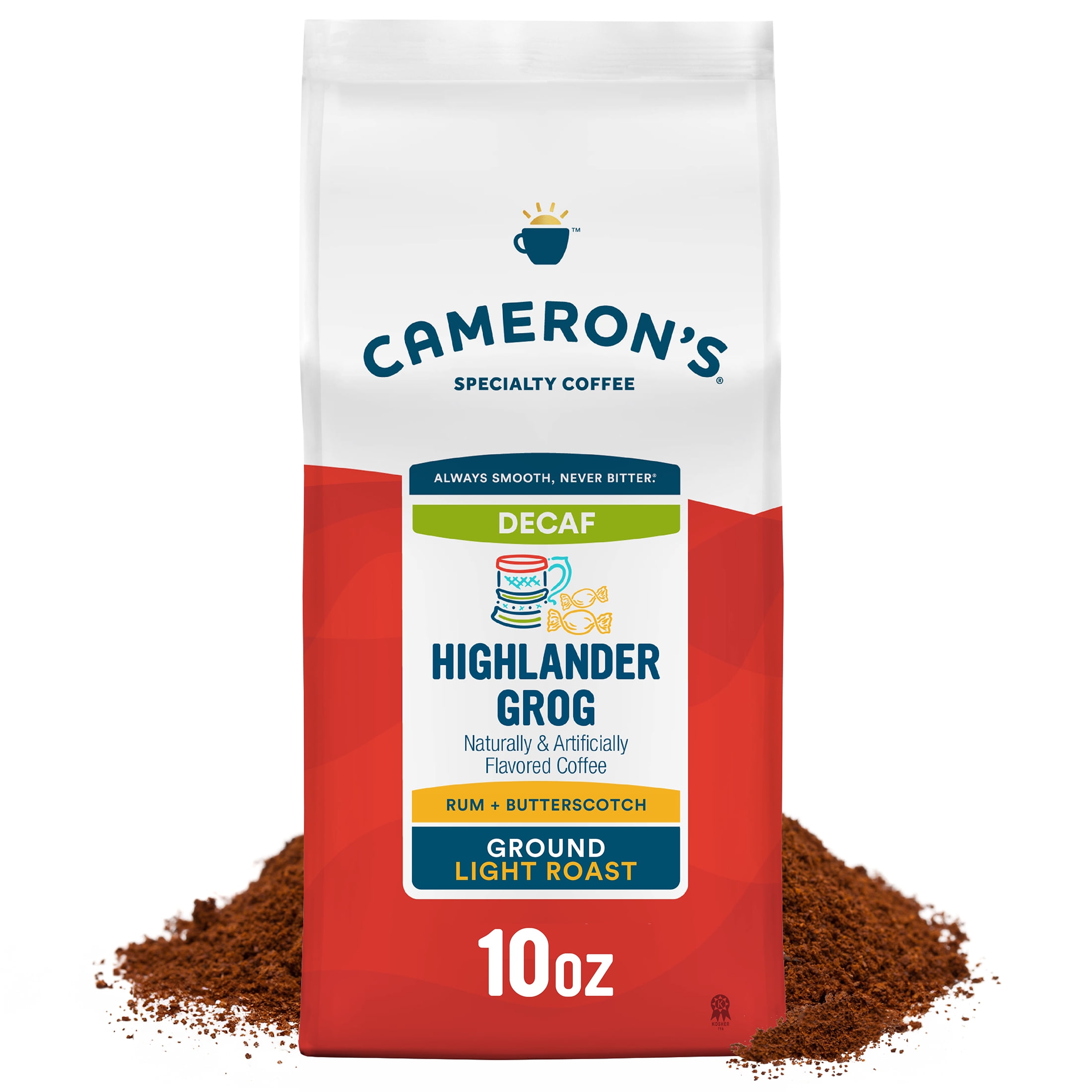 Cameron's Coffee Decaf Highlander Grog Light Roast Ground Coffee - 10 ...