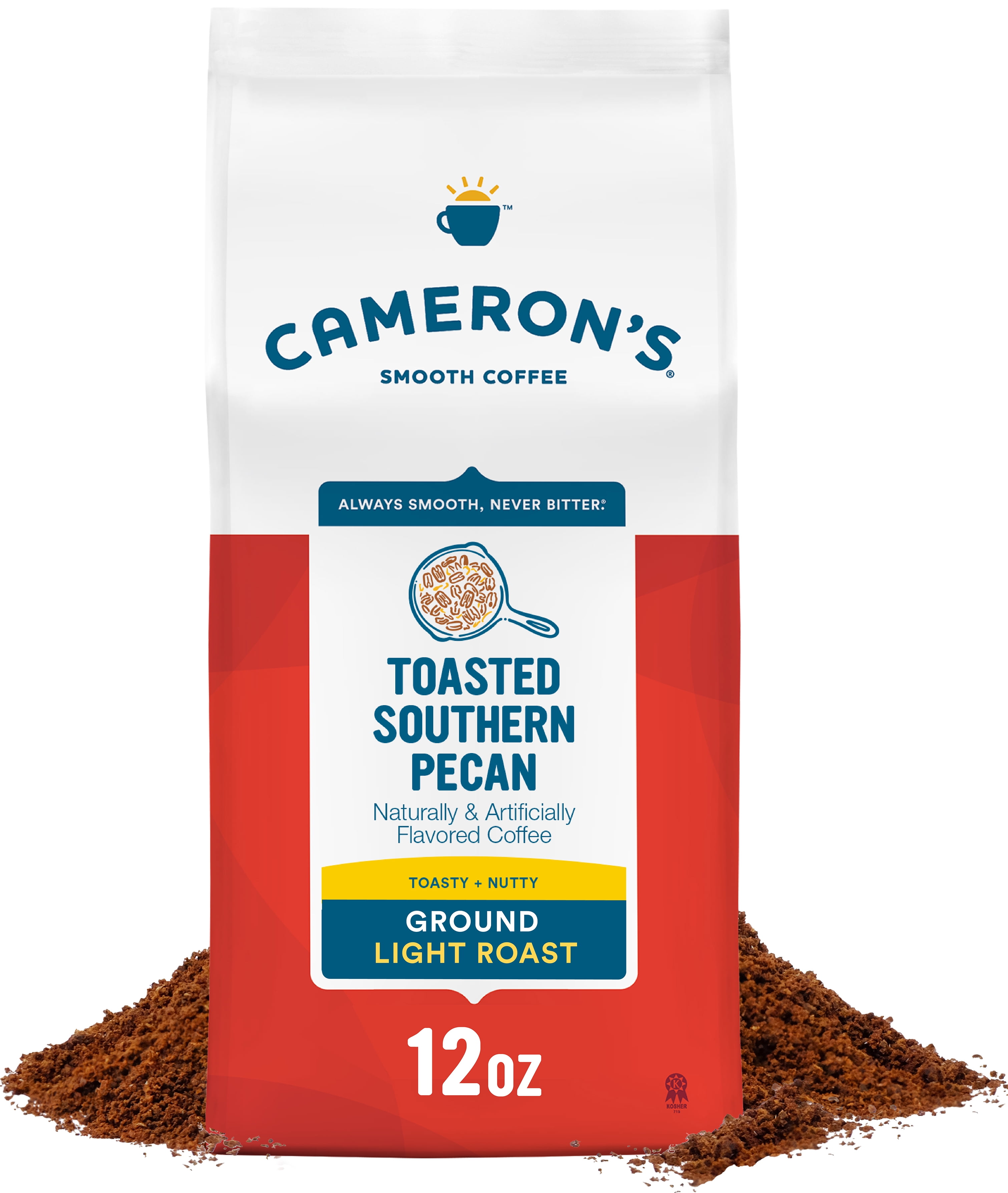 Cameron's Coffee Toasted Southern Pecan Ground Coffee, Light Roast, 12 ...