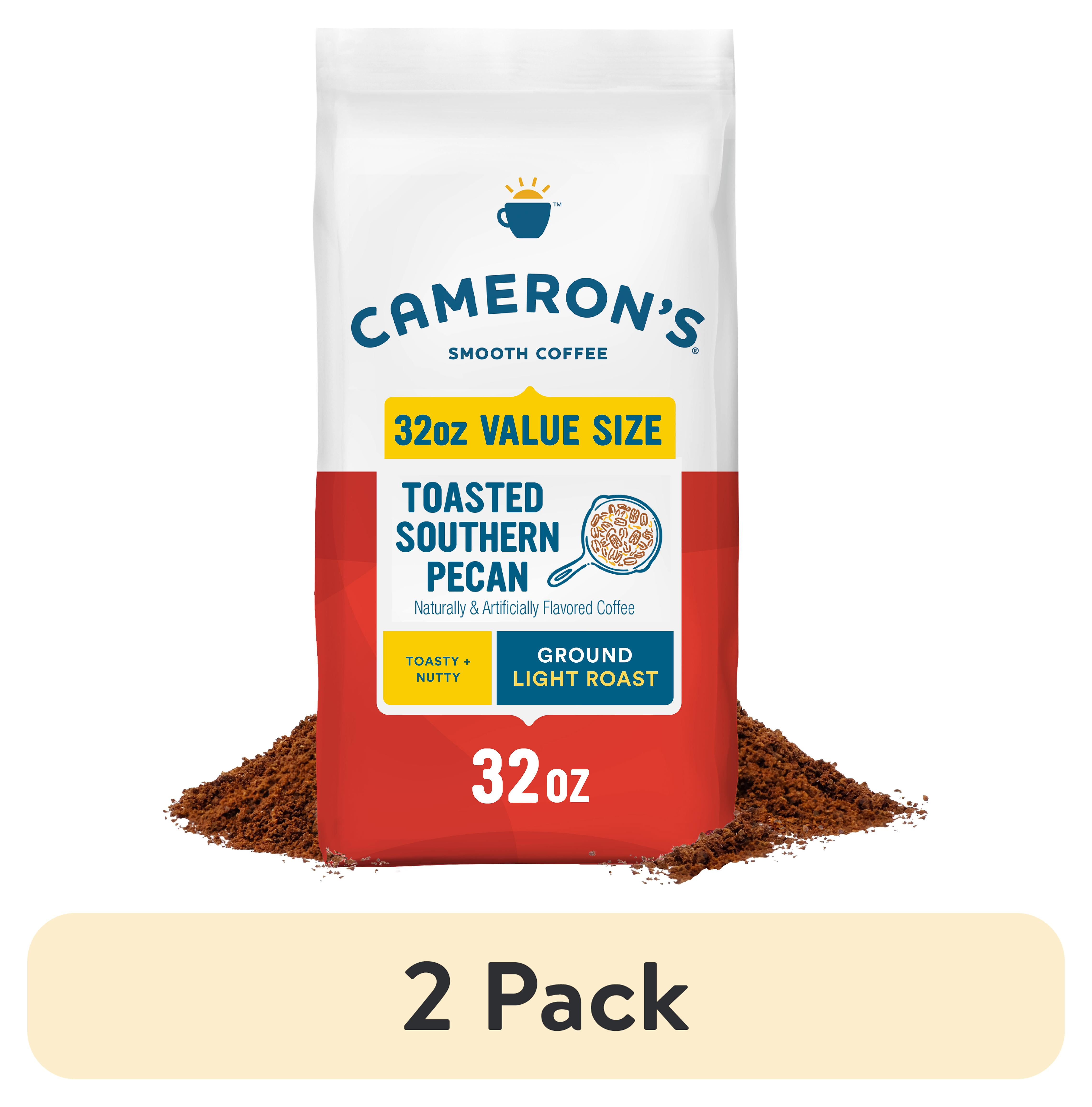 (2 pack) Cameron's Coffee Toasted Southern Pecan Ground Coffee, Light ...