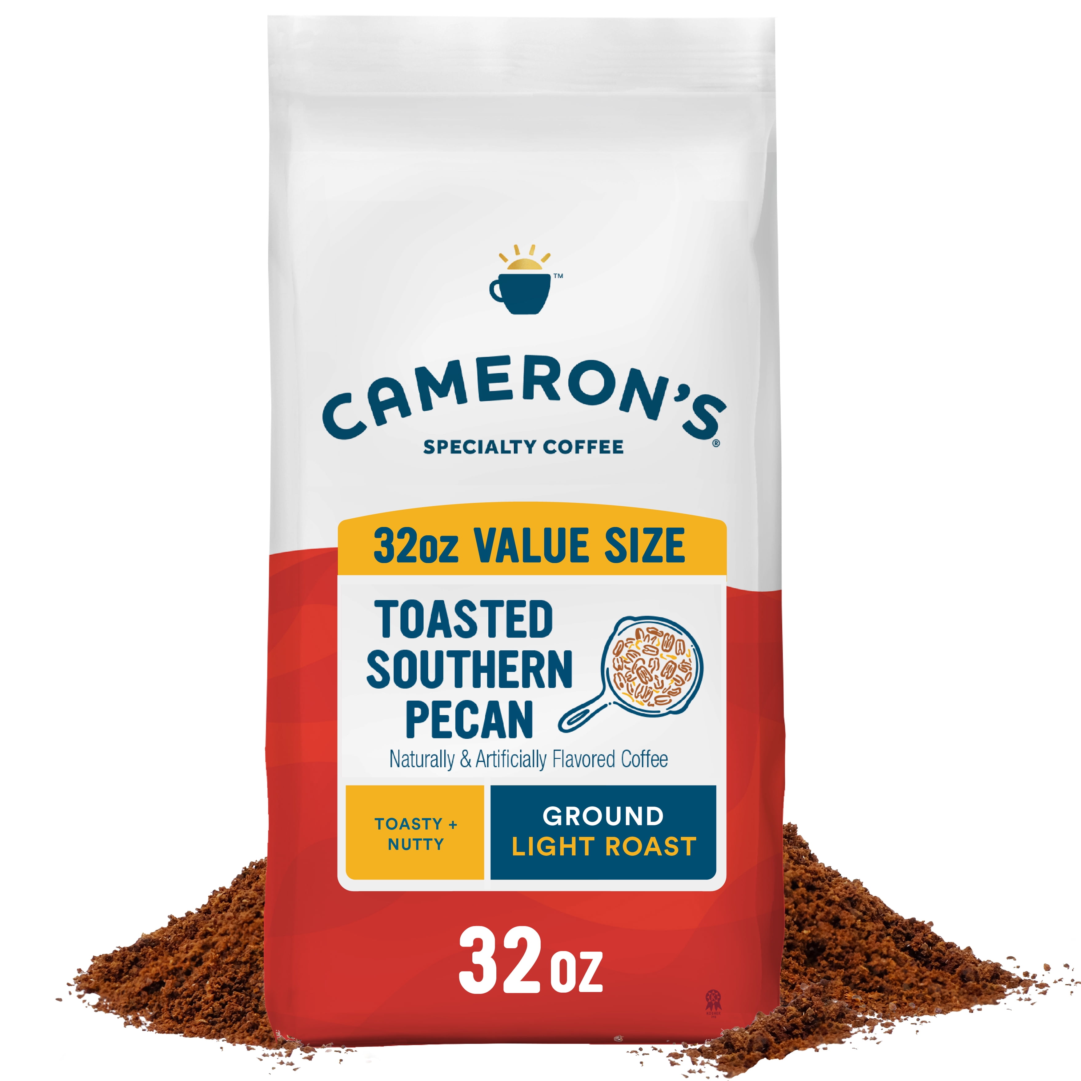 Cameron's Coffee Light Roast, Toasted Southern Pecan Ground Coffee, 32 ...