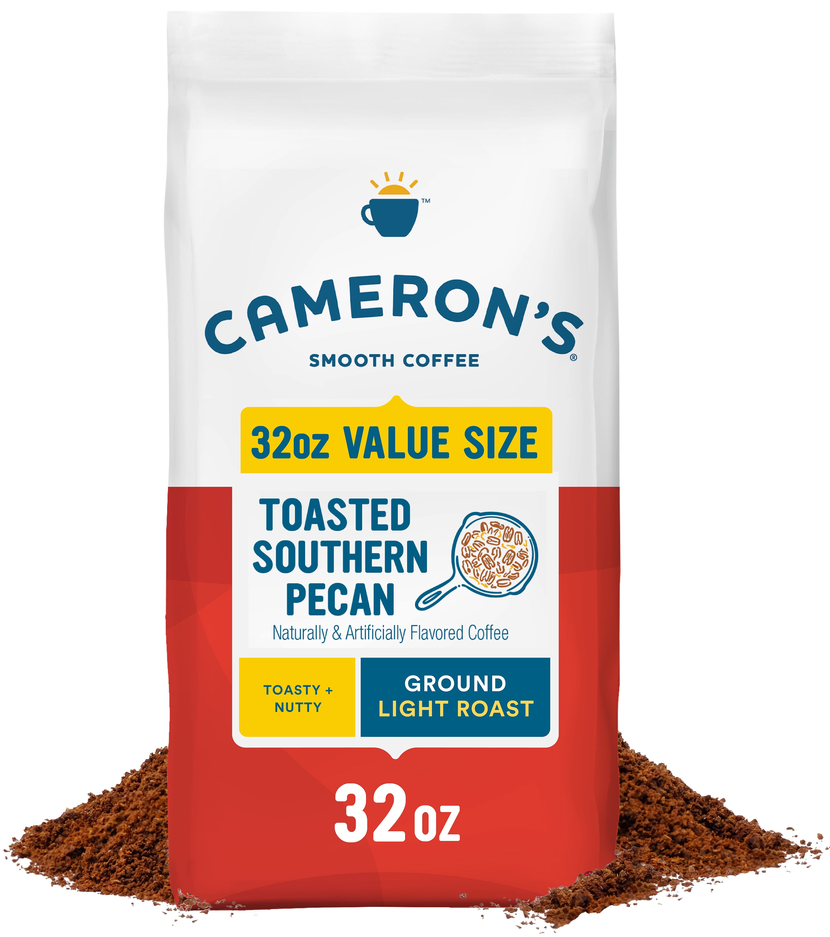 Cameron's Coffee Toasted Southern Pecan Ground Coffee, Light Roast, 32 ...
