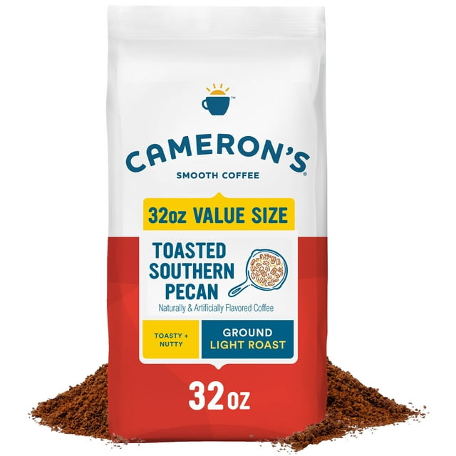 Cameron's Coffee Toasted Southern Pecan Ground Coffee, Light Roast, 32 ...
