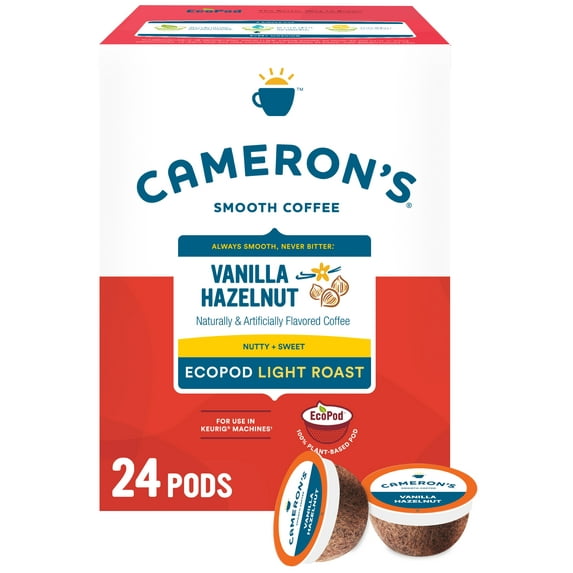Cameron's Coffee Vanilla Hazelnut Flavored Naturally Caffeinated Keurig ...