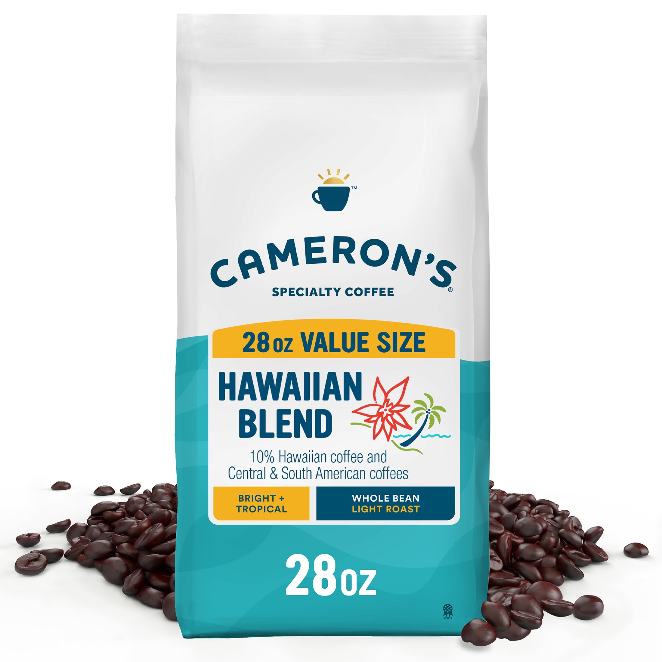 Cameron's Coffee Hawaiian Blend Light Roast Whole Bean Coffee - 28oz ...