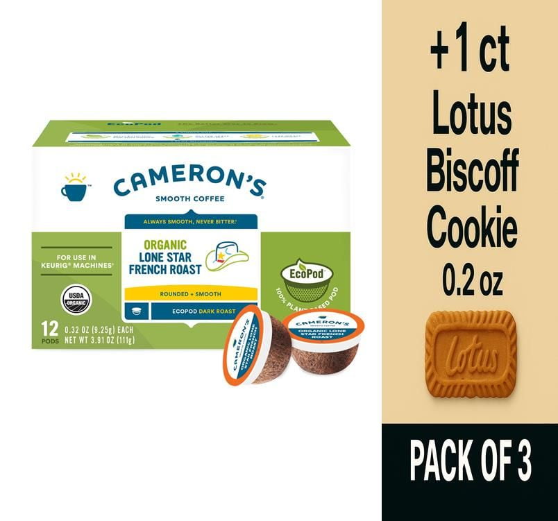Cameron's Lone Star French Roast Single Serve Coffee Eco Pods - 12 ct ...