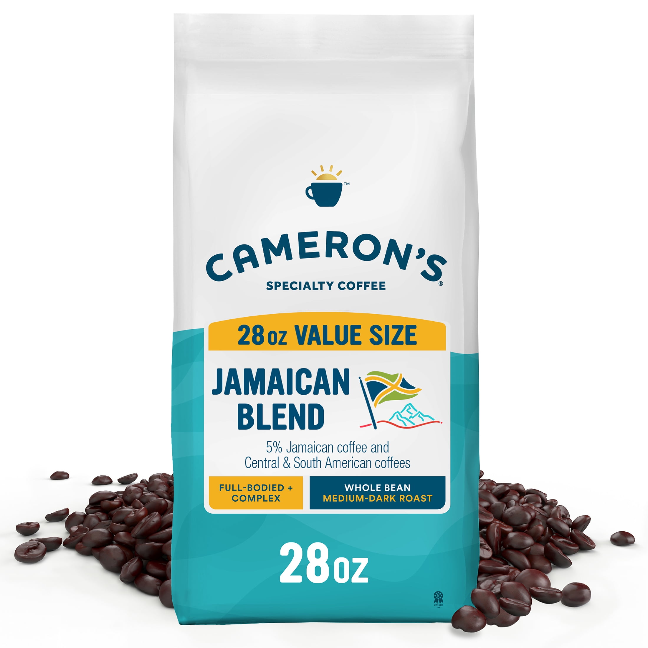 Cameron's Coffee Jamaican Blend Dark Roast Whole Bean Coffee - 28oz ...