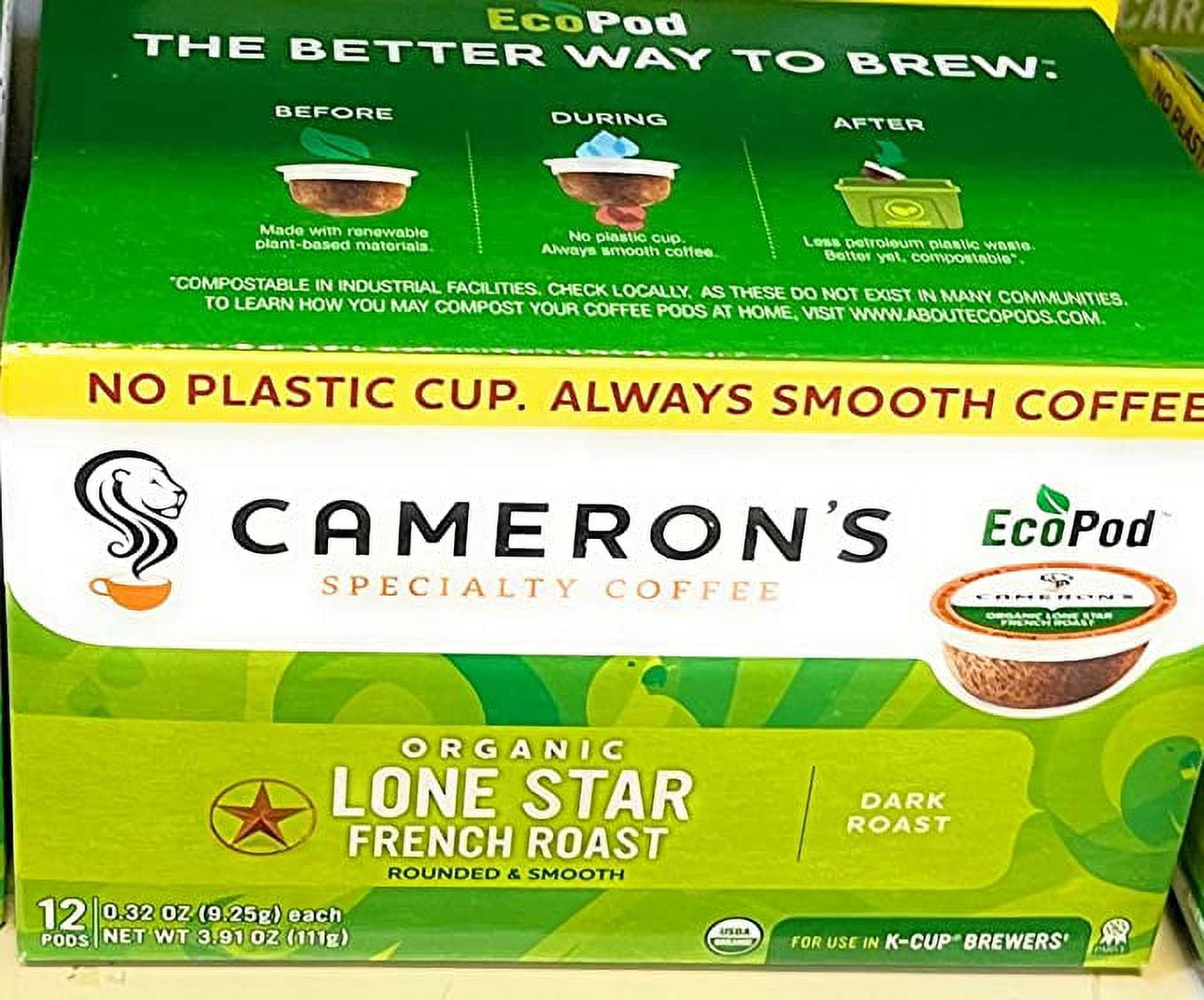 Cameron’s organic coffee pods alone Star French Roast (3 pack bundle ...