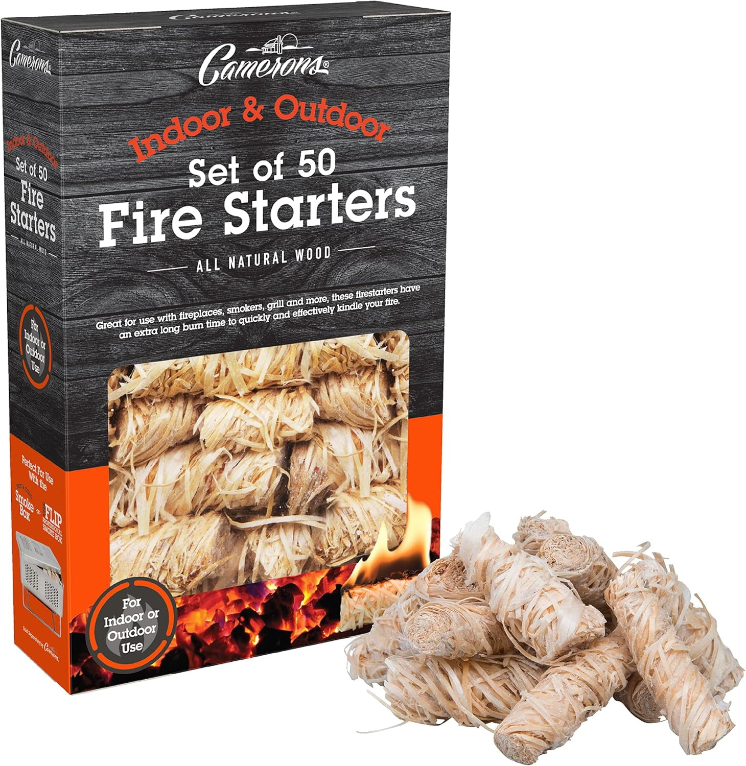Camerons All Natural Firestarters- 50 Pack for BBQ, Grill, Campfire ...