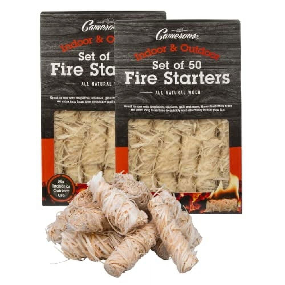 Camerons Natural Firestarters- 100 Pack for BBQ, Grill, Campfire ...