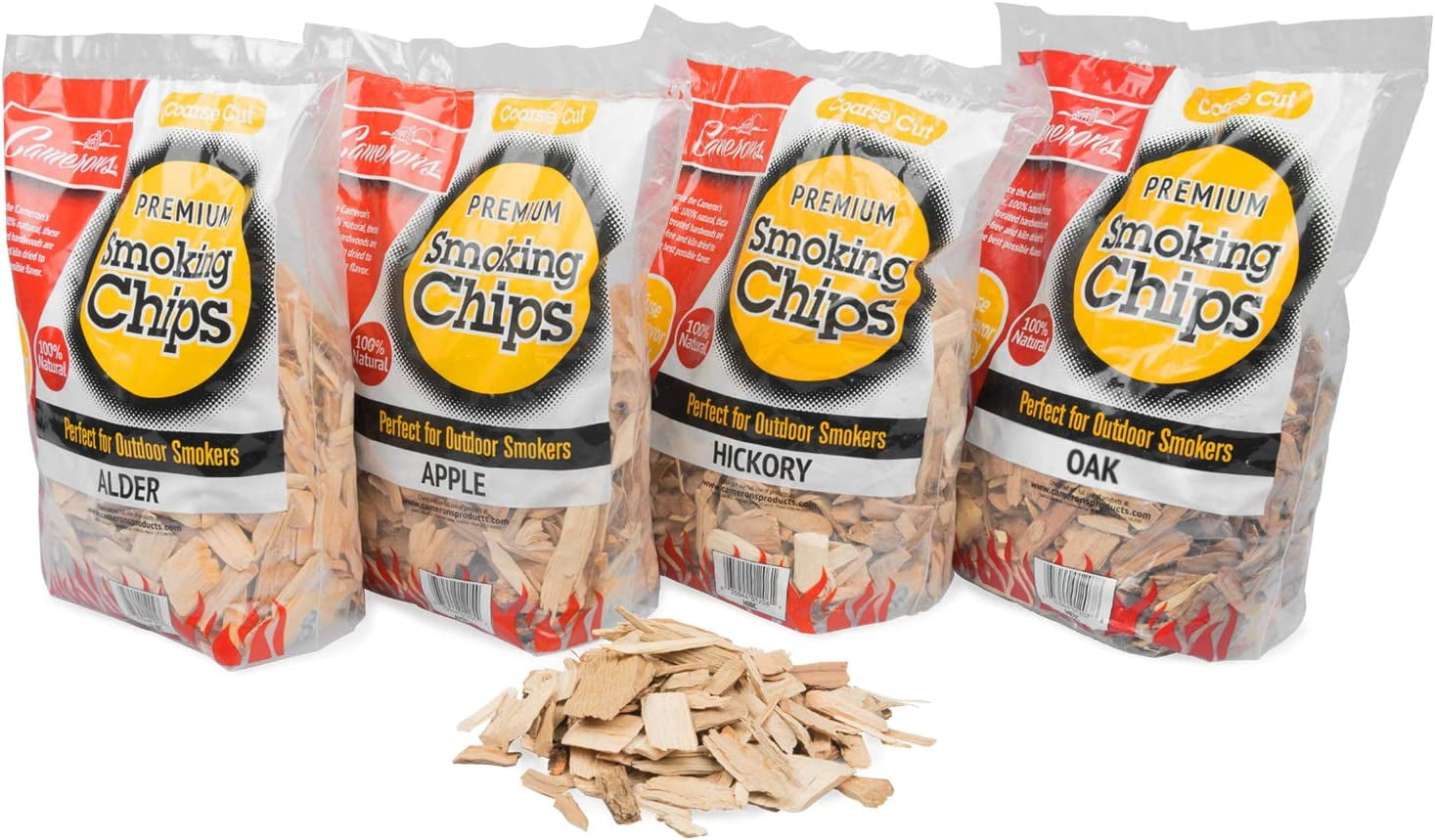 Camerons All Natural Wood Chips for Smoker, 4 Pack - Apple, Hickory ...