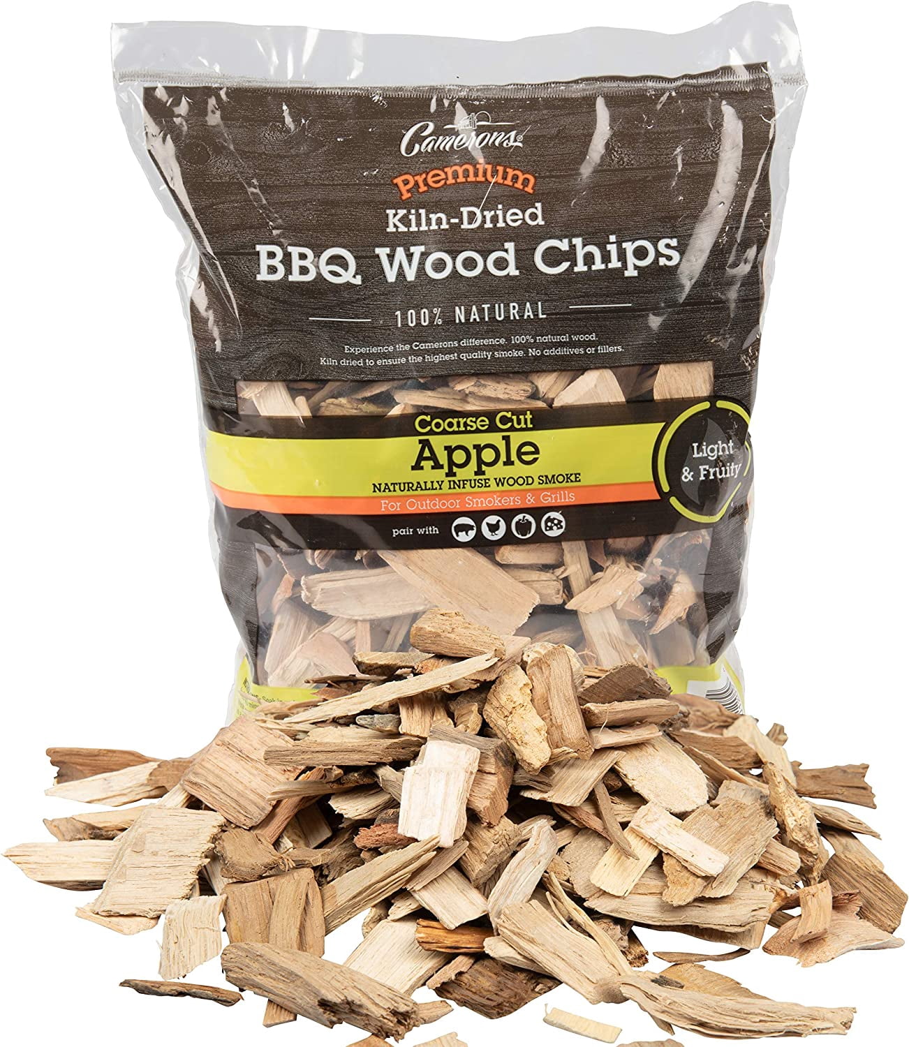 Camerons Products Smoking Chips - (Apple) ~ 2 Pound Bag, 260 cu. in ...