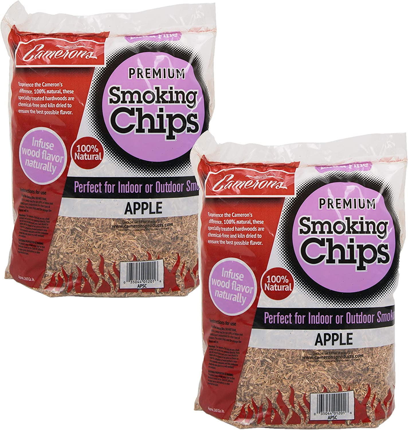 Camerons Products Smoking Chips - (Apple) - 4 Pound Total Bag, 260 cu ...