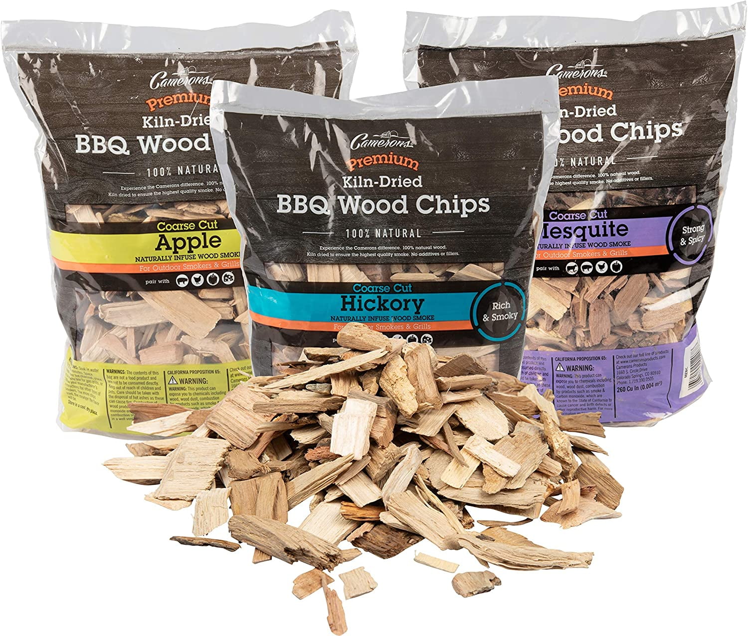 Camerons Products Wood Smoker Chips 3 Pack~ 2 lb. Bag, 260 cu. in ...