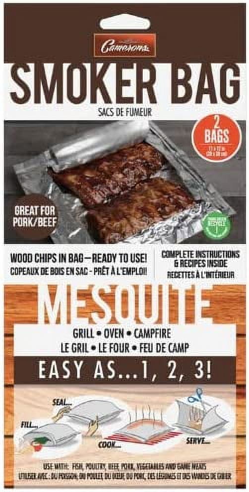 Camerons Mesquite Smoker Bags 2 Pack - BBQ & Oven Ready - Pre-Sealed ...
