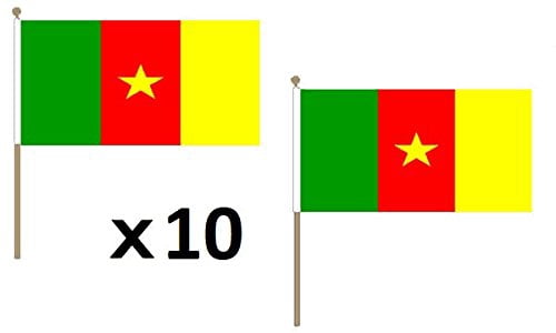 Cameroon Flag 12'' x 18'' wood stick - packet of 10 pieces - Walmart.com