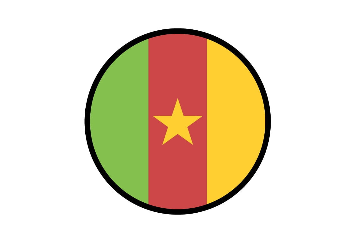 Cameroon Flag Circle Sticker Decal 4 inches - 4 inch - Walmart.com