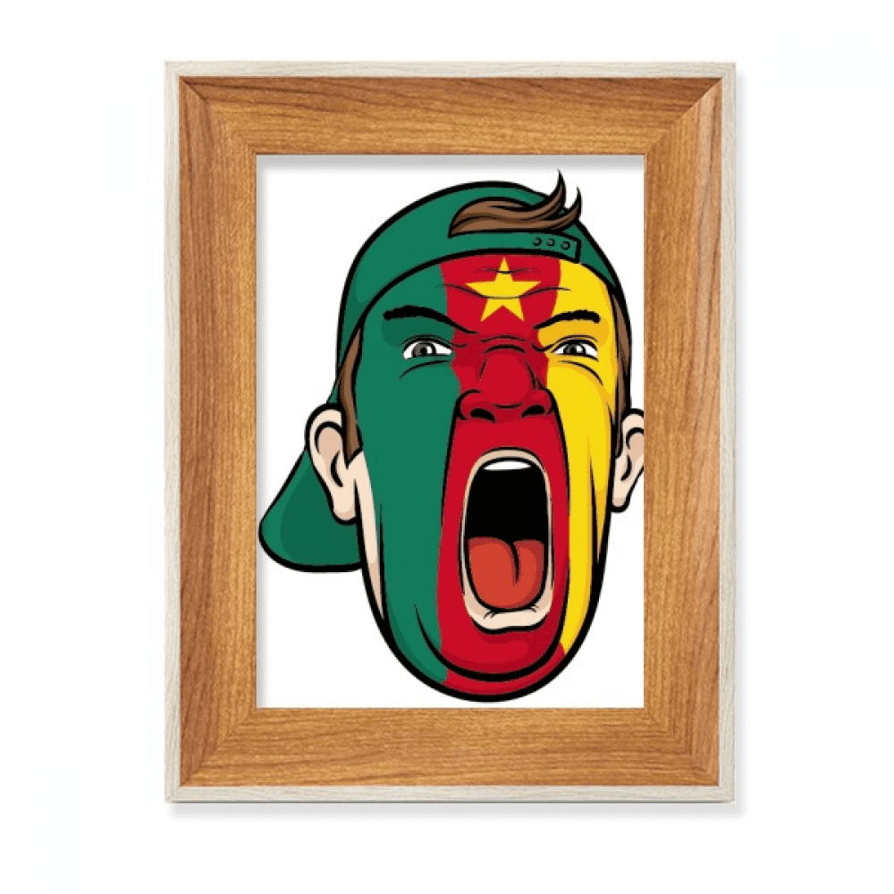 Cameroon Flag Head Screang Cap Desktop Wooden Photo Frame Display ...