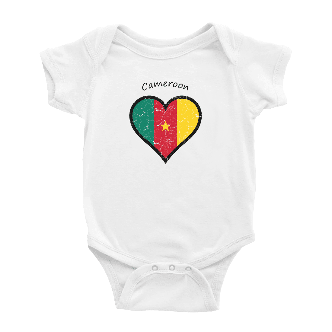 Cameroon Flag Heart Love Cute Baby Clothing Bodysuits Boy Girl Clothes ...