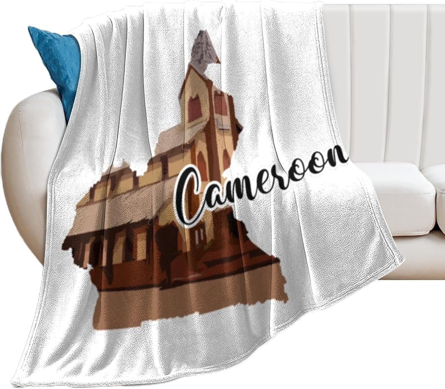 Cameroon Landscapes Cityscape Blanket, Cameroon Map Throws Plush Super ...