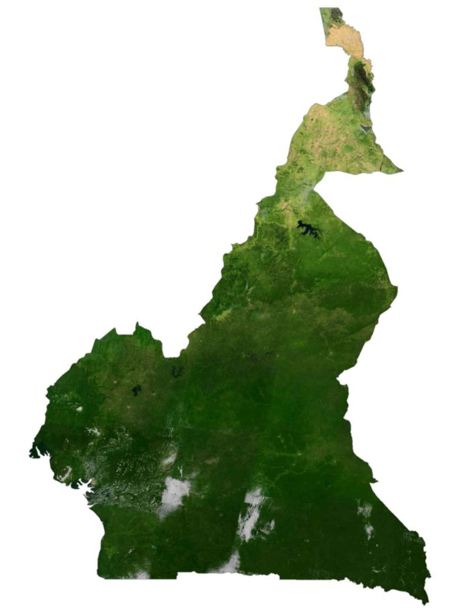Cameroon Satellite Map GLOSSY POSTER PICTURE PHOTO PRINT BANNER ...