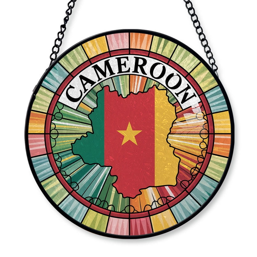 Cameroon Travel Decor Suncatcher Stained Glass Window Hanging, Gift for ...