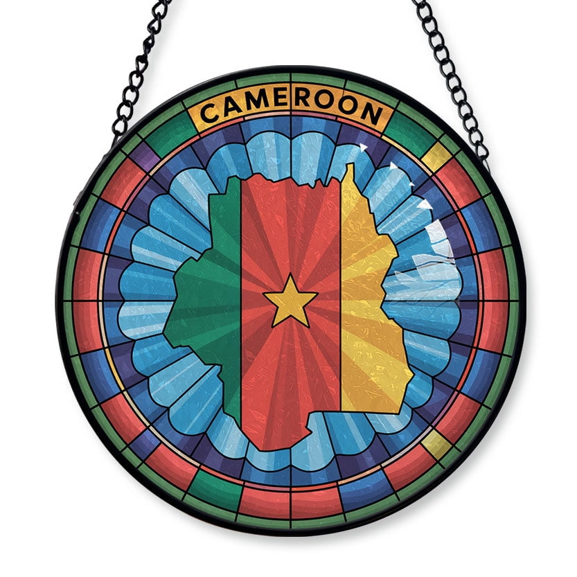 Cameroon Travel Decor Suncatcher Stained Glass Window Hanging, Gift for ...