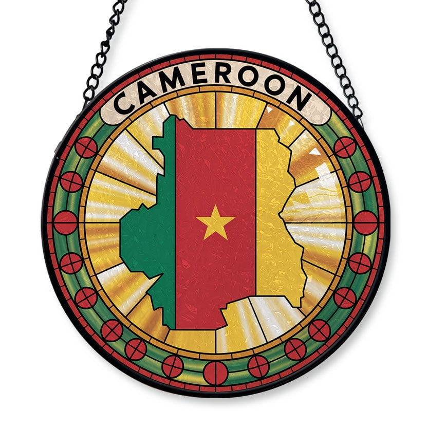 Cameroon Travel Decor Suncatcher Stained Glass Window Hanging, Gift for ...
