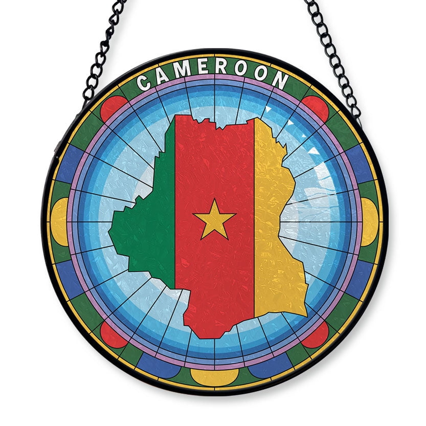 Cameroon Travel Decor Suncatcher Stained Glass Window Hanging, Gift for ...