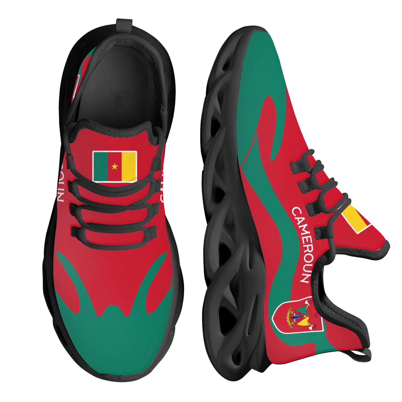 Cameroun National Flag Printing Blade Shoes For Women Flag Design ...