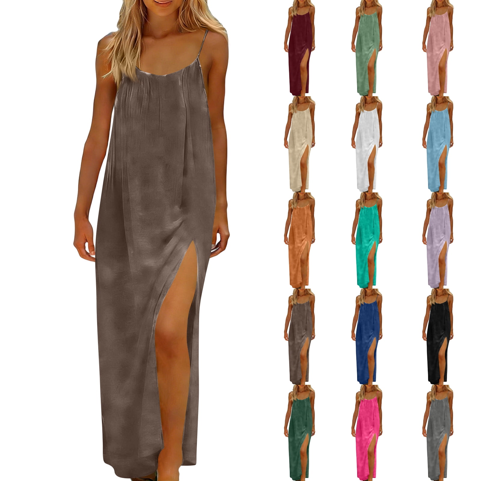 Cami Dresses for Women Sleeveless Cami Lounge Dress Backless Summer ...