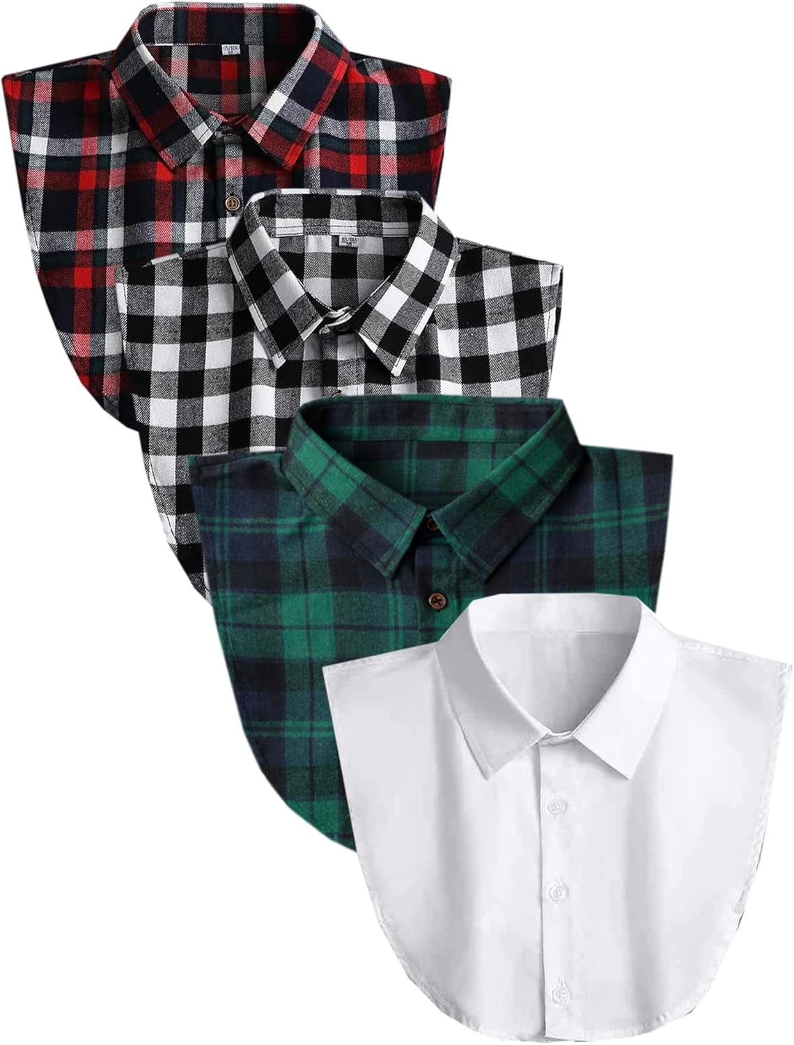 Camicover 4 Pack Cotton Detachable Dickey Collar Blouse Half Shirts ...