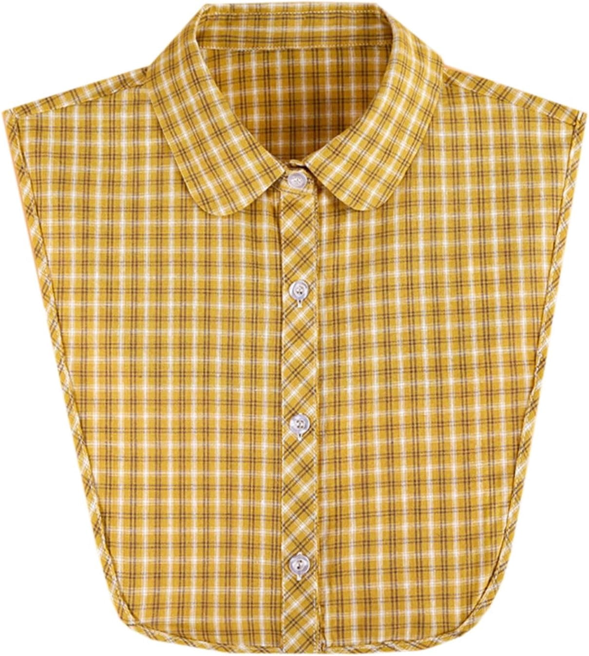 Camicover Cotton Plaid Fake Collar Detachable Dickey Collar Half Shirts ...