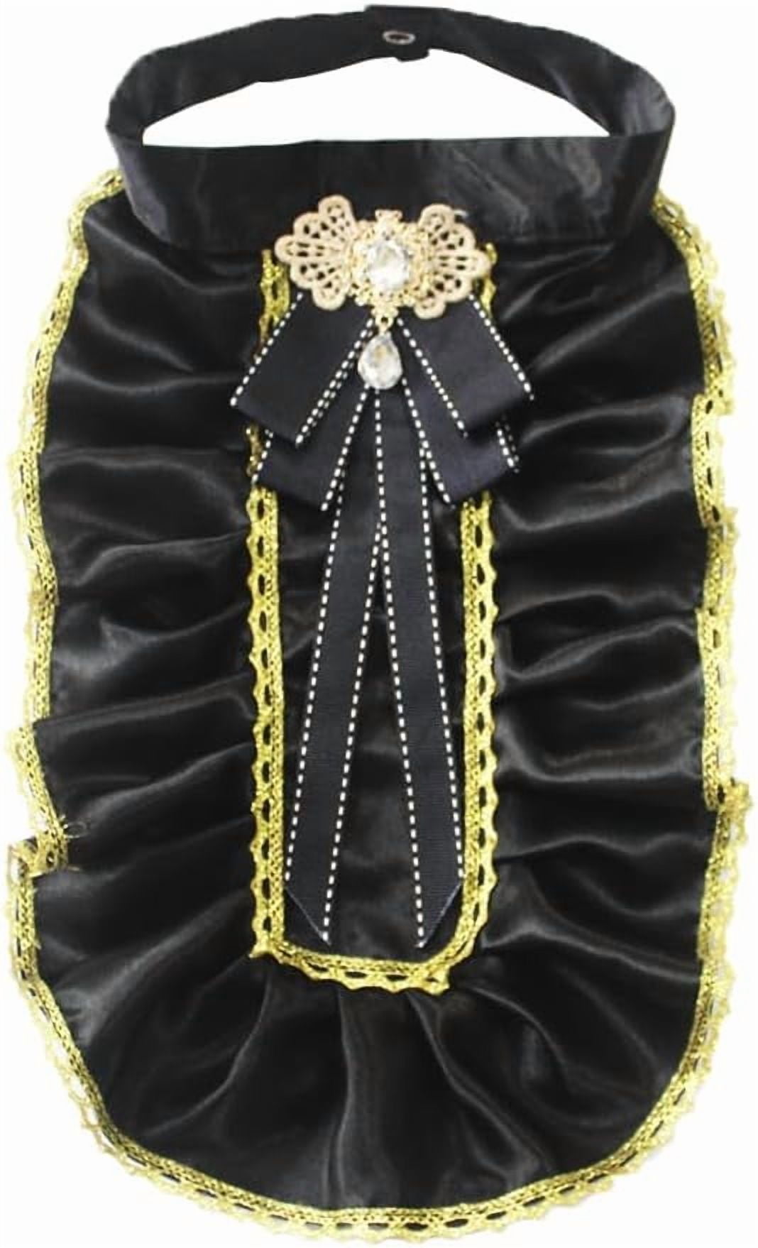 Camicover Victorian Black Jabot Neck Ruff Collar Colonial Jabot Necktie ...