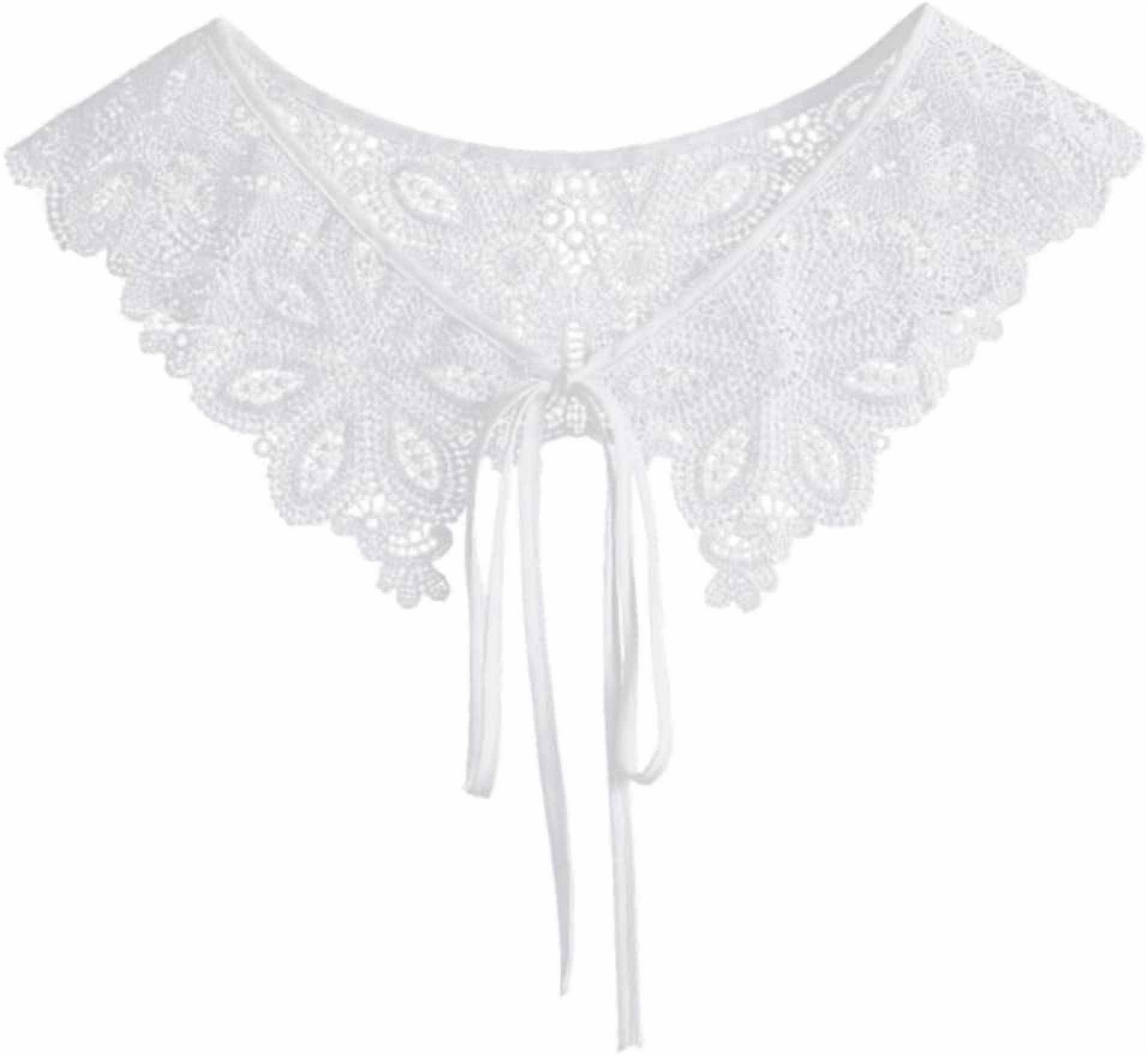 Camicover Women’s Detachable Dickey Collar Mini Cape Lace Shawl Collar ...
