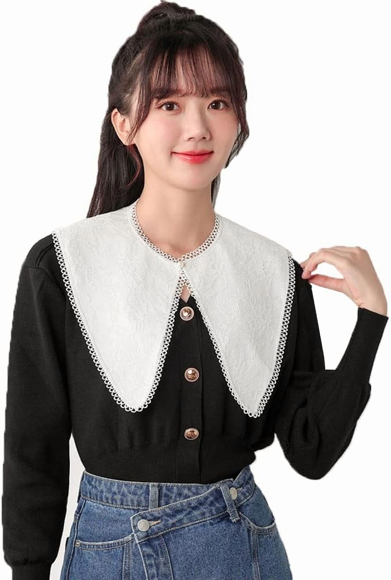 Camicover Women’s Detachable Dickey Collar Mini Cape Lace Shawl Collar ...