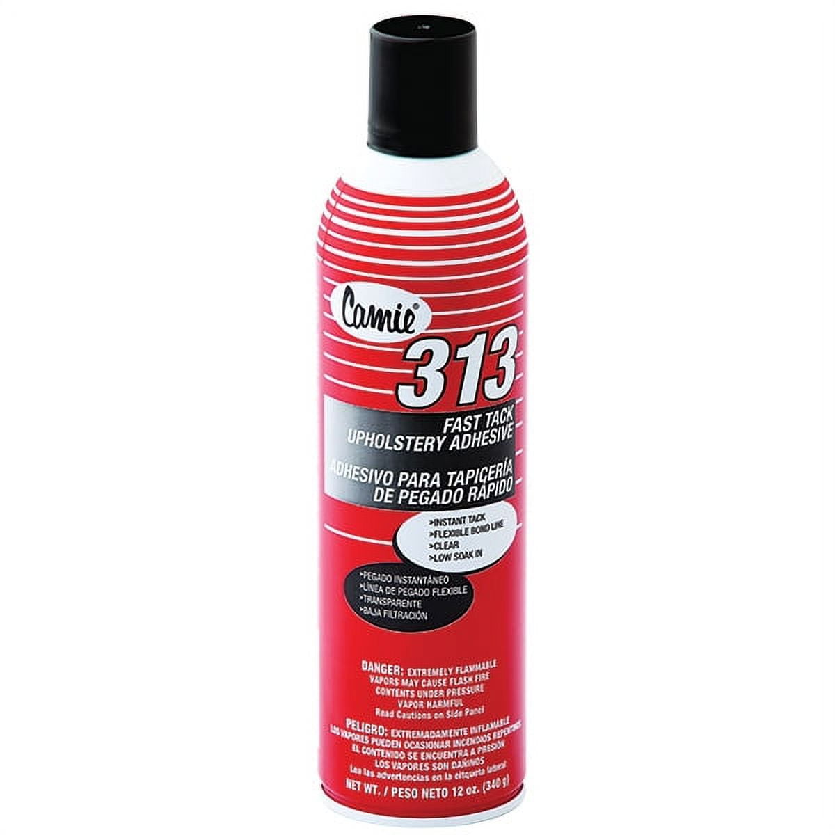 Camie 313 Fast Tack Upholstery Adhesive, 12 oz Aerosol, Clear, 12/Case ...