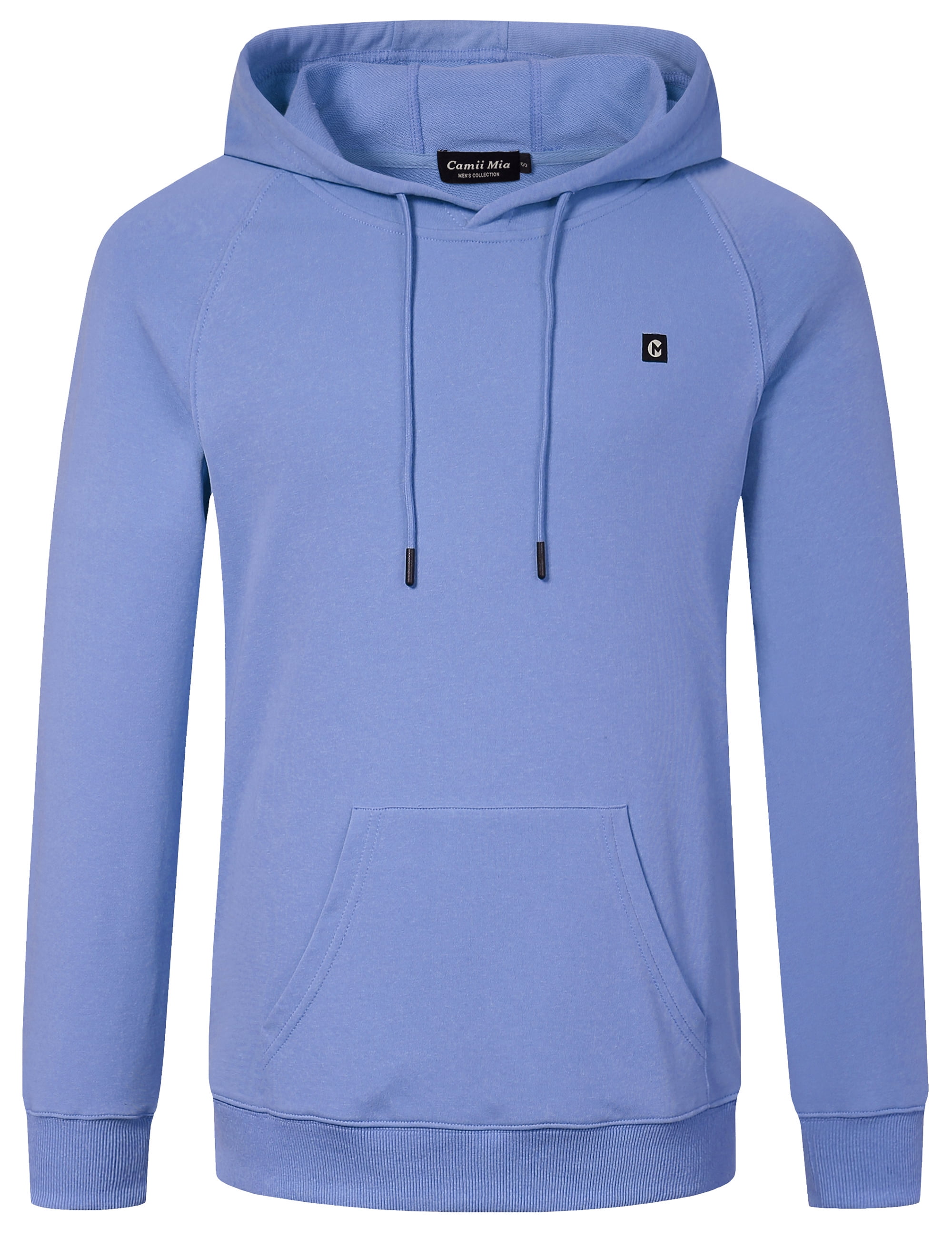 Camii Mia Men's Lightweight Hooded Sweatshirt Pullover, Solid ...