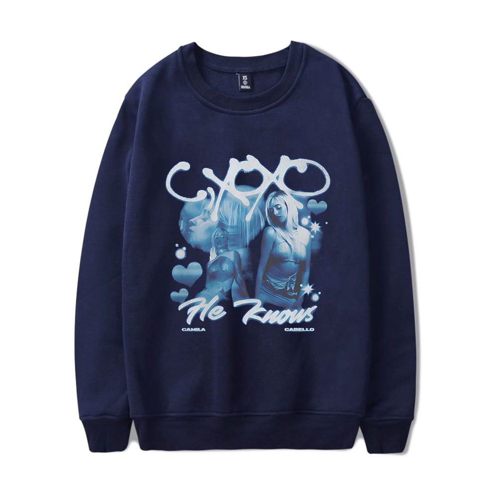 Camila Cabello Merch He Knows Long Sleeve Sweatshirts Crewnect New Logo ...