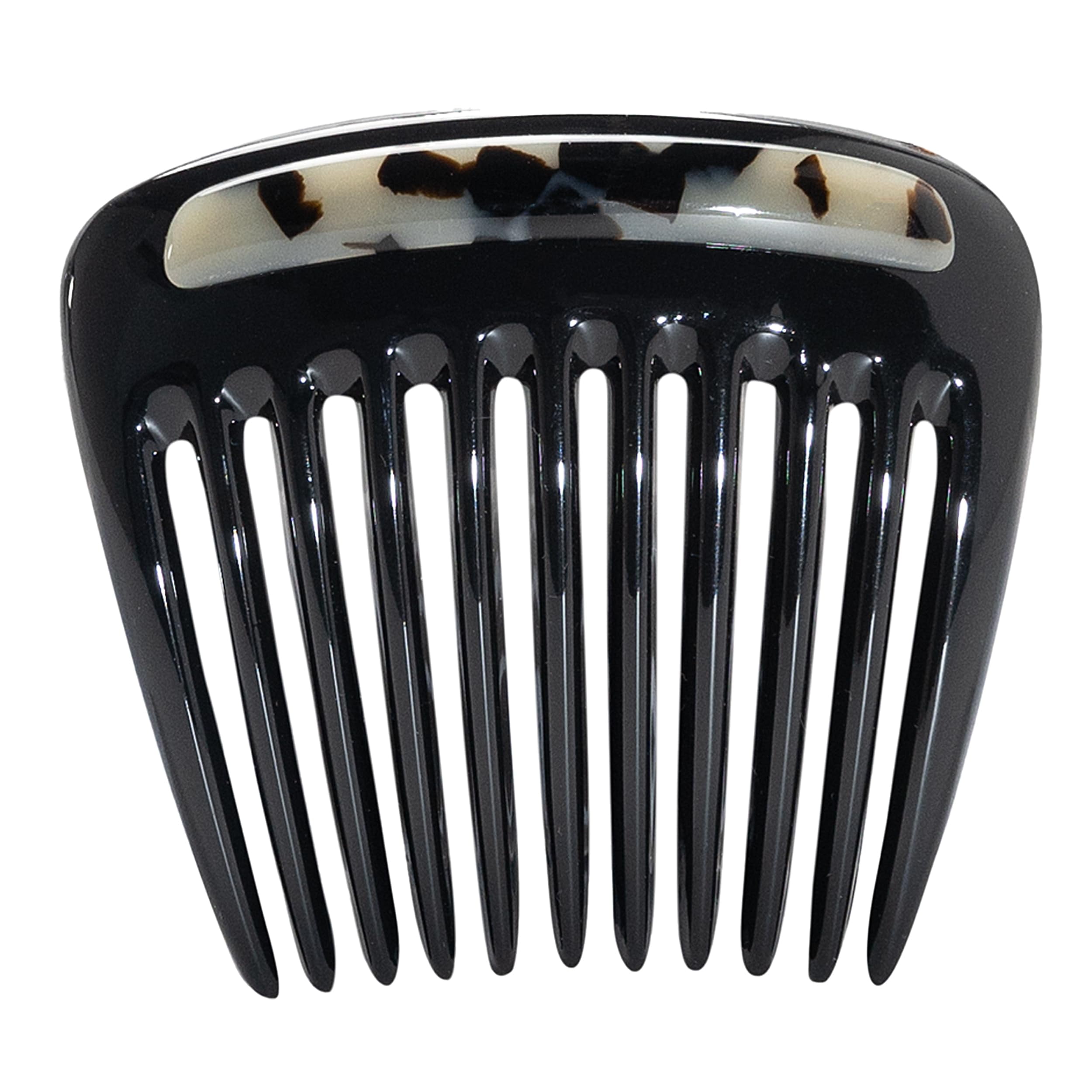 Camila Paris CP3768 French Hair Side Comb Small Rounded Black and White ...