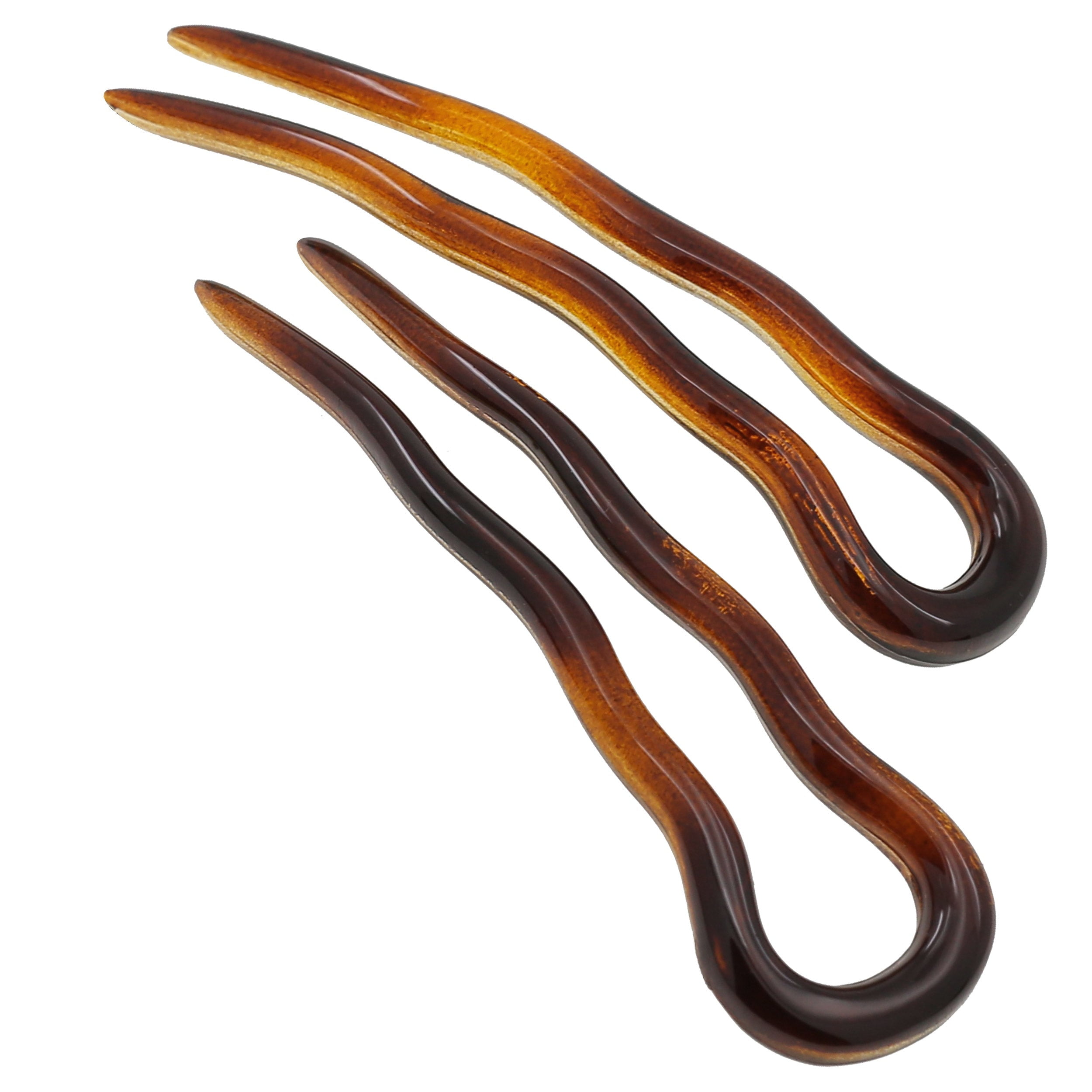 Camila Paris CP140 French Twist Stick Hair Fork, 2 Large Wavy U Shaped ...