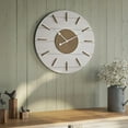 Camila White Jute Rope Shiplap Wood Round Wall Clock - Walmart.com